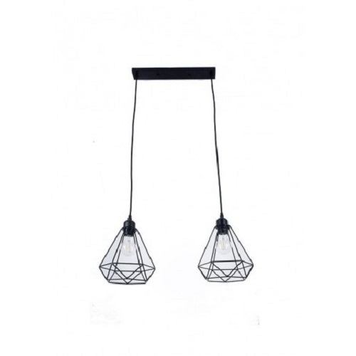 RUSTIK 136 visilica 2XE27 CRNA BB Link - Rasveta Eurolight