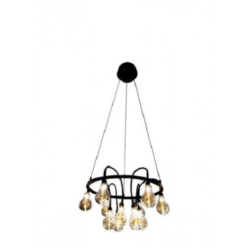 RUSTIK 77 luster 12xG4 BLACK/CLEAR GLASS BB Link - Rasveta Eurolight